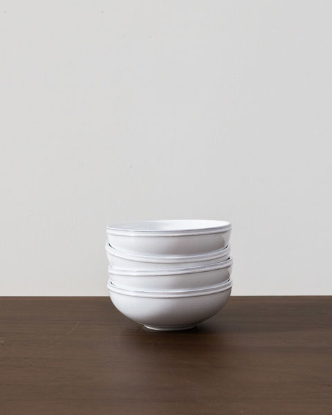 Friso Shallow Ceramic Stoneware Bowl - White | Scout & Nimble