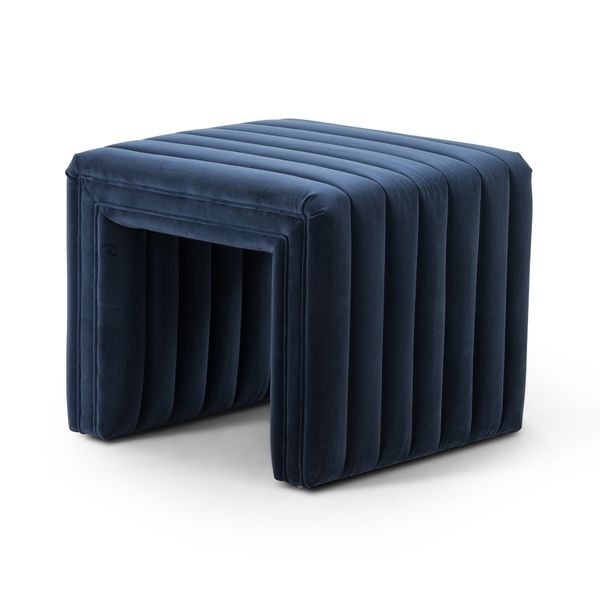 Augustine 21" Sapphire Navy Ottoman | Scout & Nimble