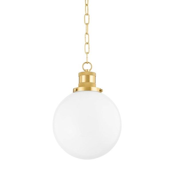 Beverly Small Gold Frosted Glass Sphere Pendant Light | Scout & Nimble