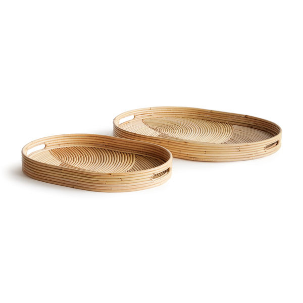 Jelani Cane Oval Trays, Set Of 2 | Scout & Nimble