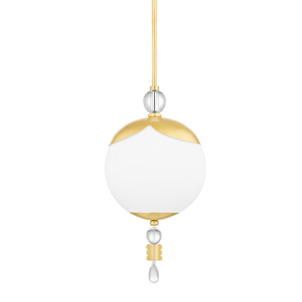 Perla 1-Light Small Aged Brass Pendant Light | Scout & Nimble