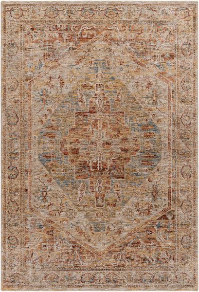 Naila Vintage-Inspired Woven Rust / Teal Rug - 2'7" x 7'3"