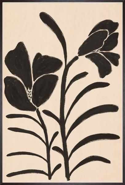 Midnight Flora I 36"x54" Botanical Canvas Painting | Scout & Nimble