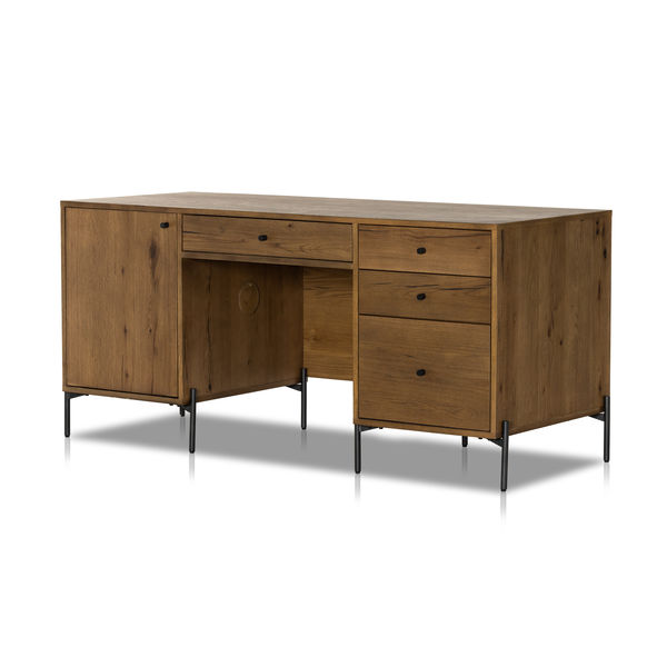 Eaton Amber Oak Executive Desk | Scout & Nimble