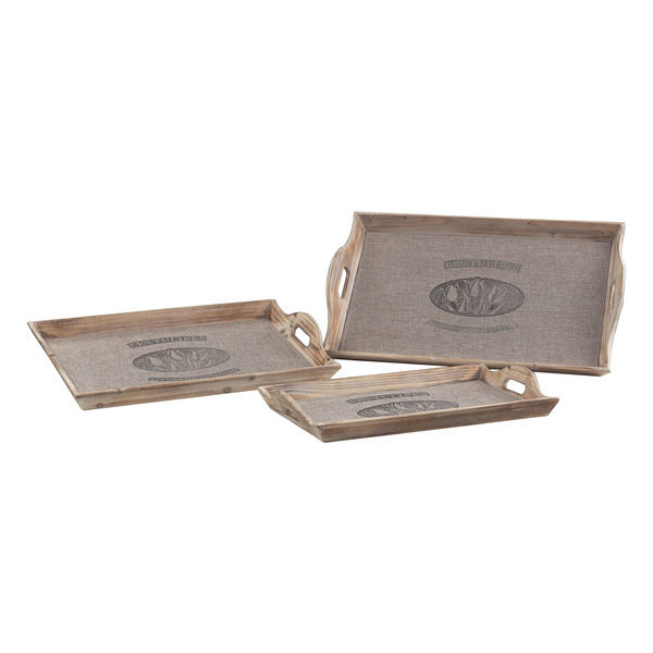Set Of 3 "Les Tulips" Linen Covered Trays | Scout & Nimble