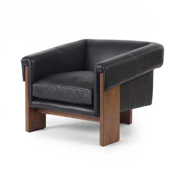 Cairo Top Grain Leather Harrison Black Chair | Scout & Nimble