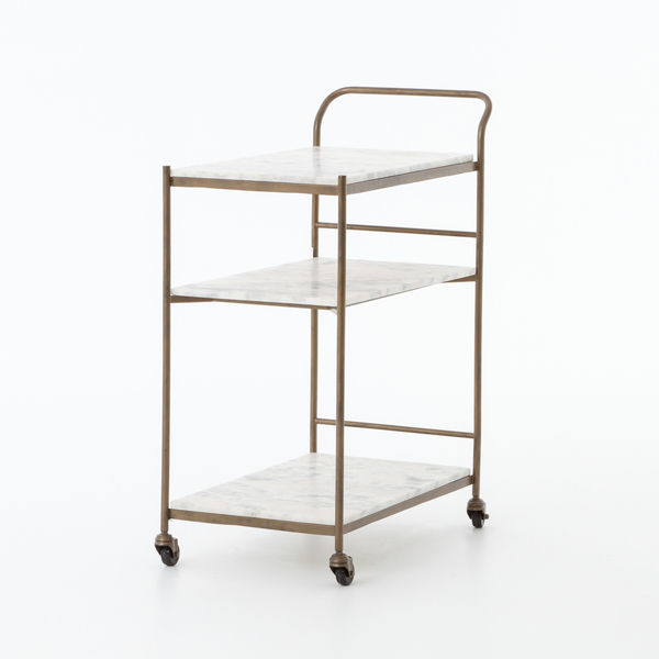 Felix Antique Brass Modern Bar Cart | Scout & Nimble