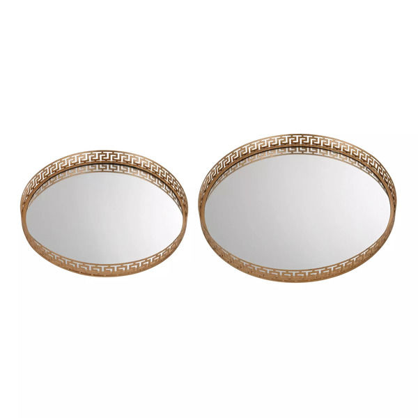 Set of 2 Mirrored Greek Key Tray | Scout & Nimble