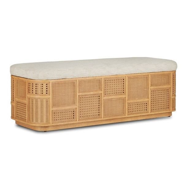 Anisa Patchwork Rattan Storage Bench | Scout & Nimble