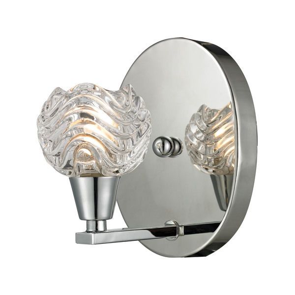 Crystal Wave 1 Light Vanity In Polished Chrome | Scout & Nimble