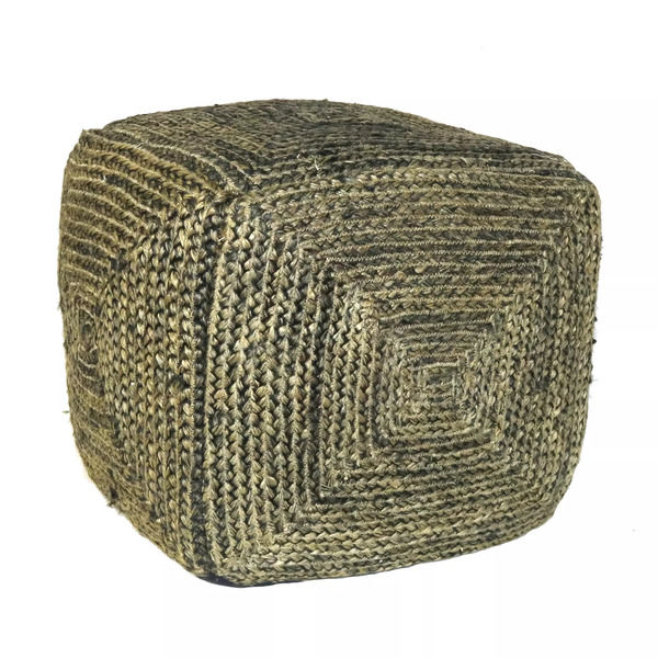 Santa Cruz Hemp Pouf Square Washed Stone Blue | Scout & Nimble
