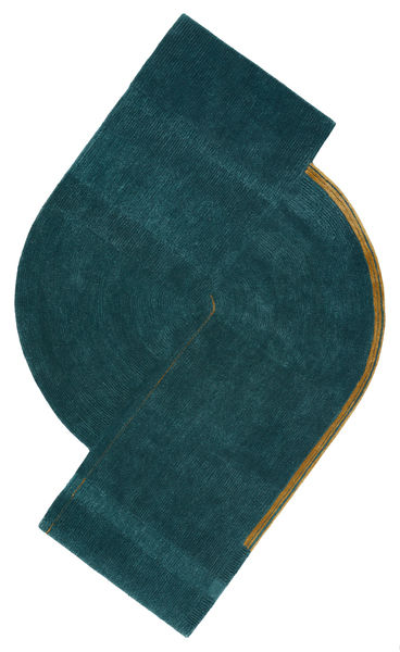 Zephyr Handmade Abstract Teal/ Gold Rug | Scout & Nimble