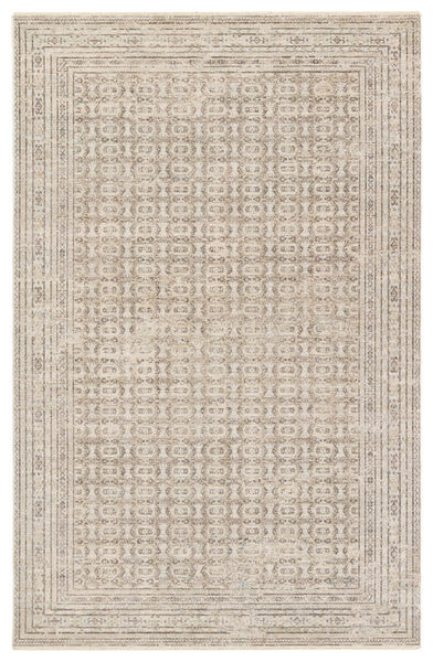 Vesper 3' x 8' Updated Traditional Geometric Cream/ Light Gray Rug