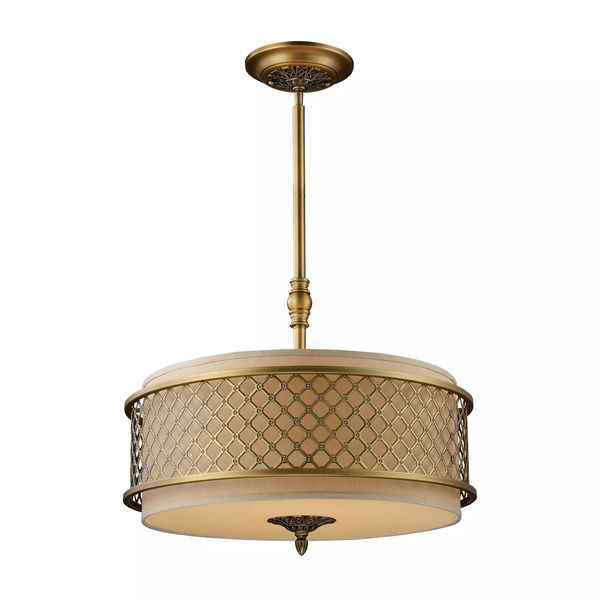 Chester 4 Light Pendant In Brushed Antique Brass | Scout & Nimble