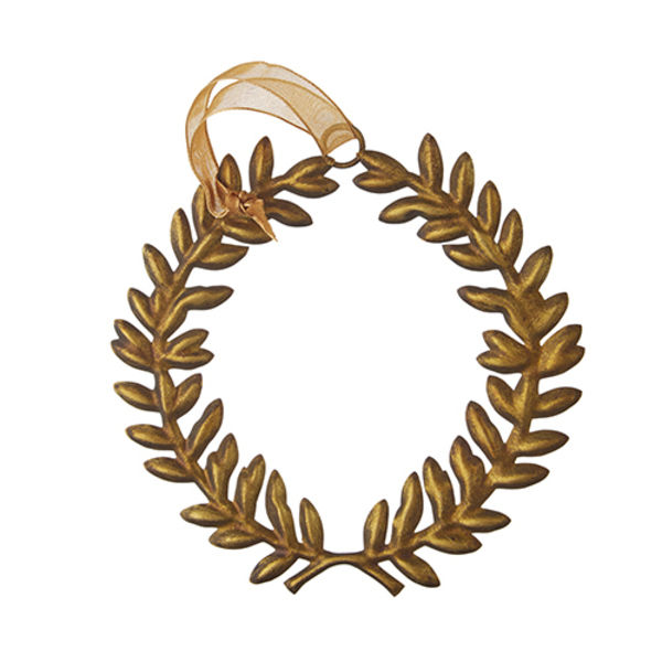 Ariel 5" Gold Laurel Leaf Ornament, Set of 4 | Scout & Nimble
