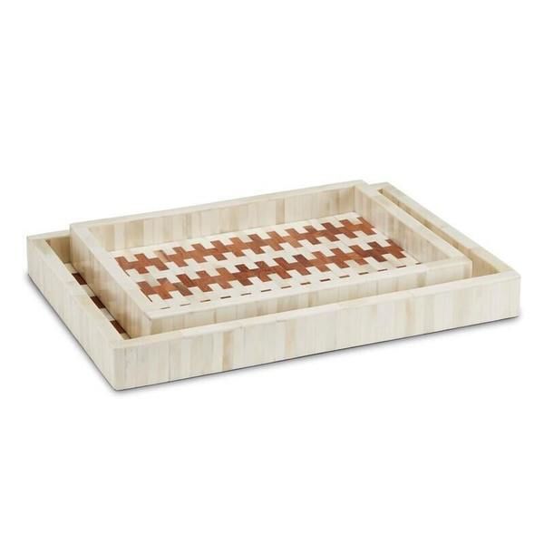 Tia Wood & Bone Tray, Set of 2 | Scout & Nimble