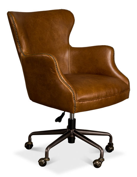 Andrew Jackson Desk Chair, Cuba Brown | Scout & Nimble