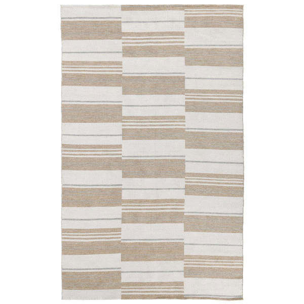 Boulder 2x3 Indoor Outdoor Handwoven Stripe Ivory Area Rug