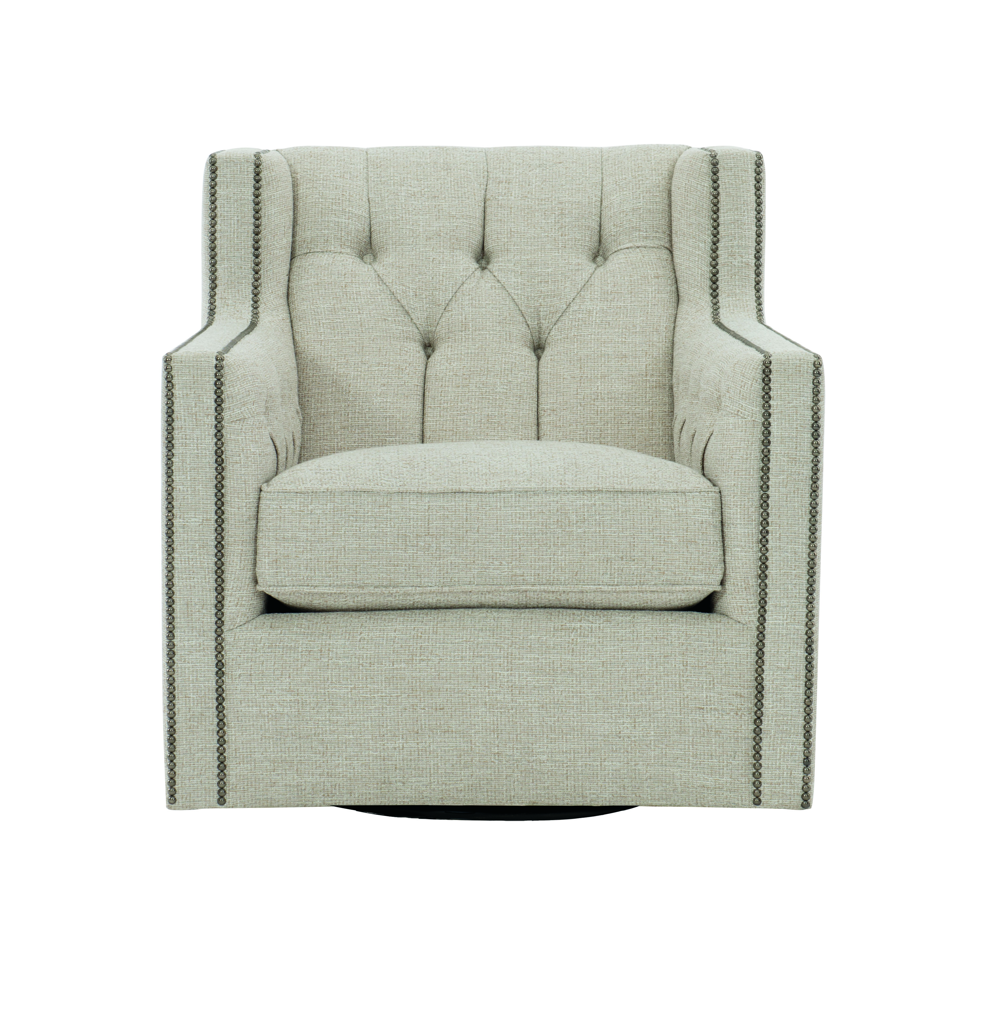 Scout & Nimble Candace Beige Fabric Swivel Chair In Gray | ModeSens