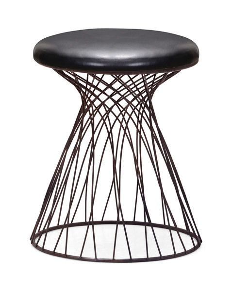 Spike Stool Rusted Metal Frame & Black | Scout & Nimble