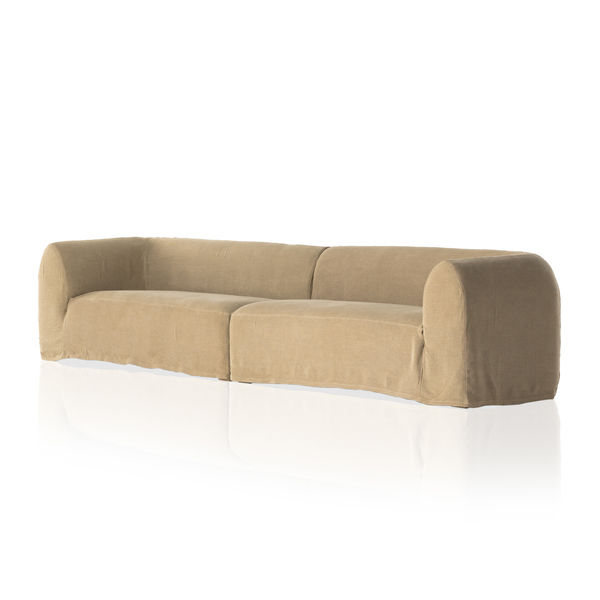 Ainsworth Modern 144" Slipcover Sofa - Broadway Canvas