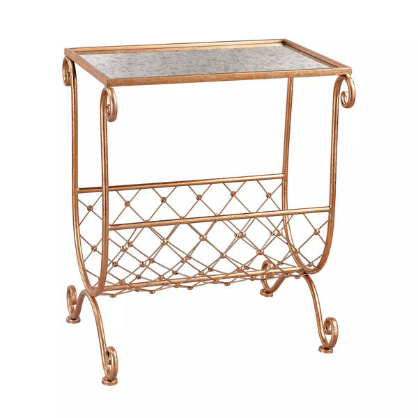 Copper Side Table with Magazine Rack | Scout & Nimble