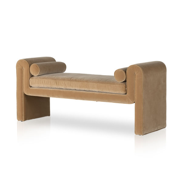 Mitchell Upholstered Surrey Camel Accent Bench | Scout & Nimble