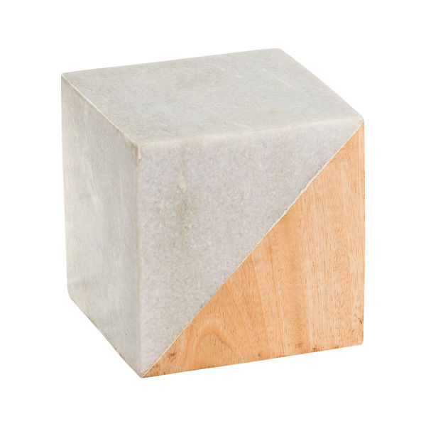 Large Marble And Wood Split Cube | Scout & Nimble