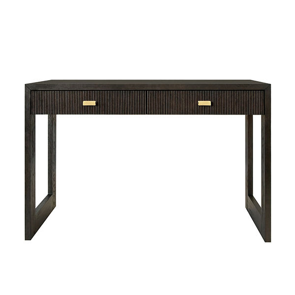Larkin Dark Espresso Oak Two-Drawer Fluted Desk | Scout & Nimble