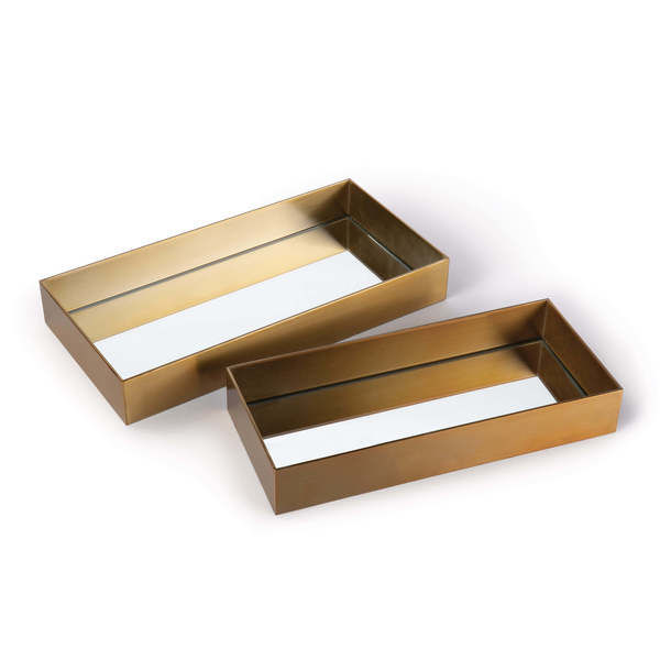 Rectangle Metal Tray Set (Natural Brass) | Scout & Nimble