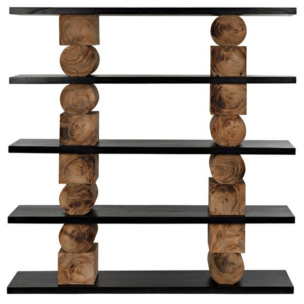Rabban Bookcase, Hand Rubbed Black, Natural | Scout & Nimble
