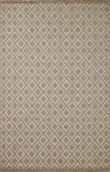 Dawn Organic Modern Natural Diamond-Patterned Fringe 8'10" x 12'2" Rug