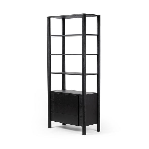 Pollard Brushed Ebony Oak Veneer Bookcase | Scout & Nimble