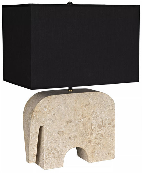Elephant Lamp with Shade, White Marble | Scout & Nimble