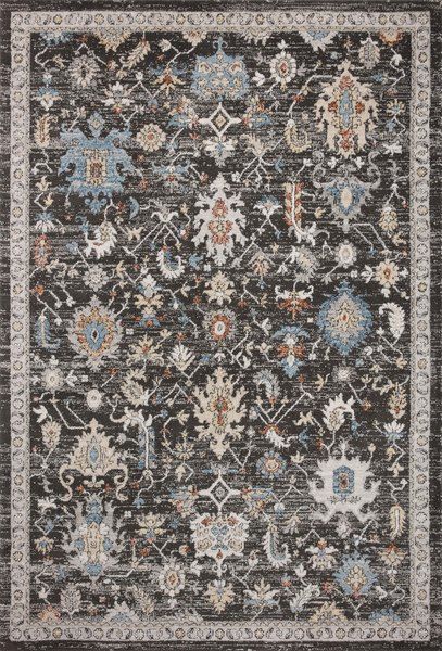 Odette Charcoal / Multi Traditional Round Rug - 7'10" | Scout & Nimble