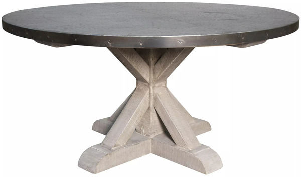 Zinc Round Table with X Base | Scout & Nimble
