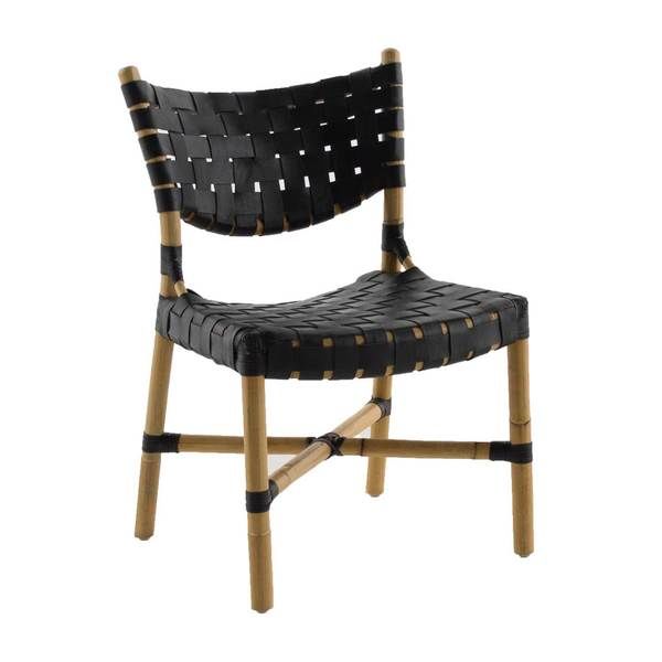 Morrison Natural Rattan & Leather Side Chair | Scout & Nimble