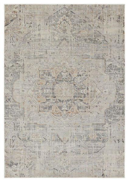 Lazuli Updated Traditional Medallion Gray/ Tan Rug - 18" Swatch