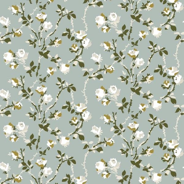 Rose Thorns Ash Blue Premium Matte Wallpaper | Scout & Nimble