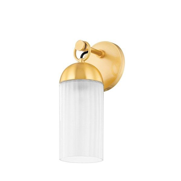 Emory 1-Light Modern Aged Brass & Glass Wall Sconce | Scout & Nimble
